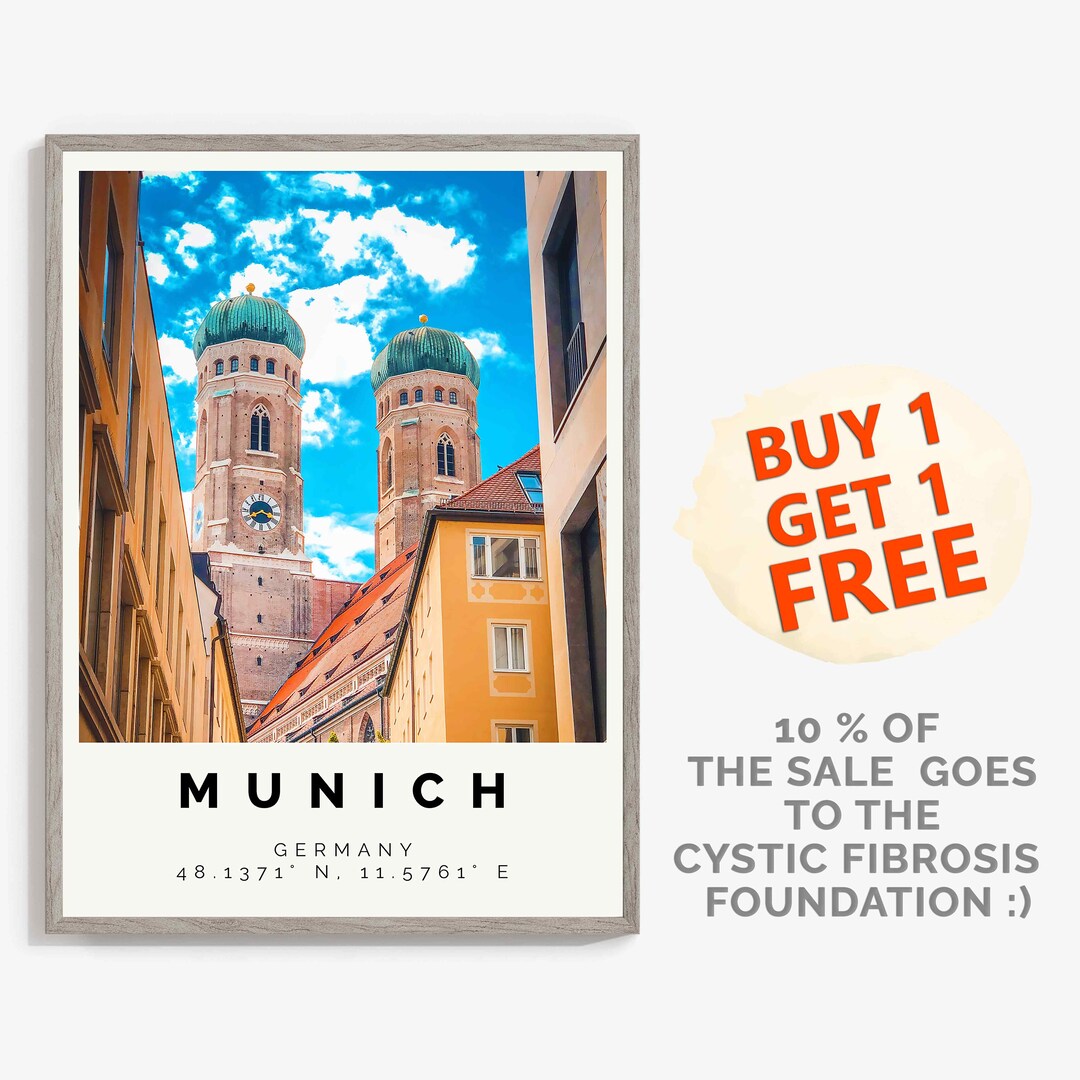 Munich Poster Colorful Print Munich Wall Art Munich Photo - Etsy