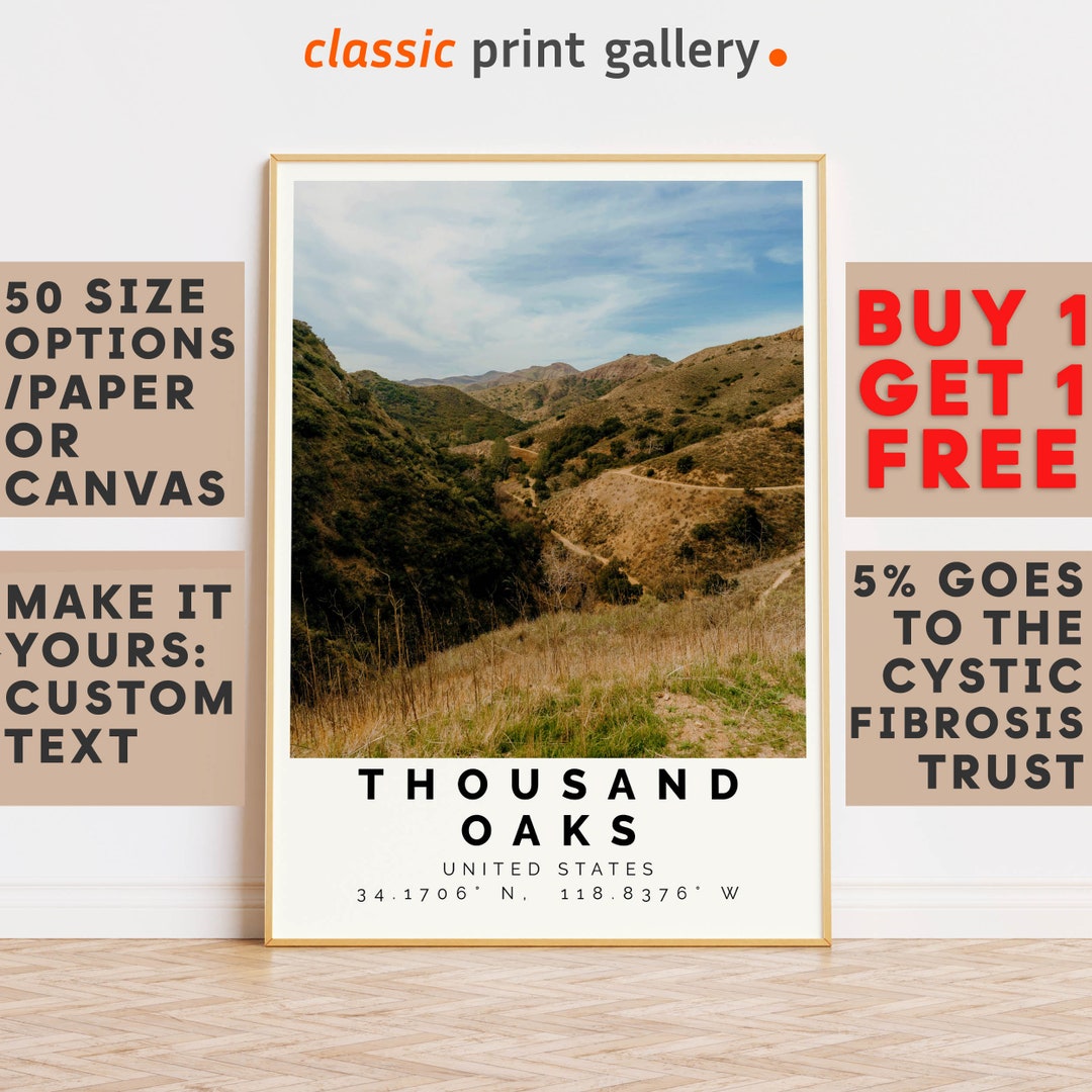 Thousand Oaks Poster Colorful Print, Thousand Oaks Wall Art, Thousand ...