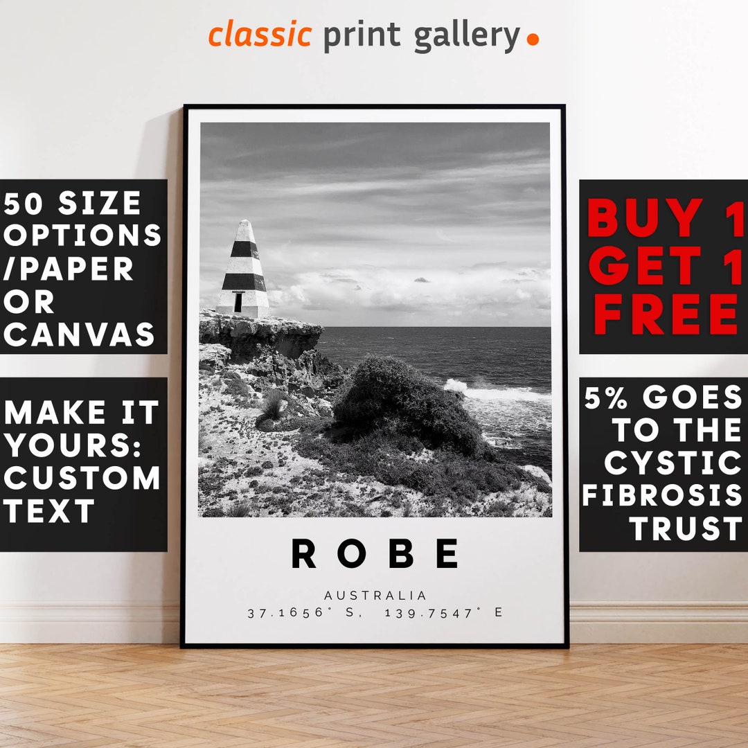 Robe Poster Black and White Print, Robe Wall Art, Robe Travel Poster ...