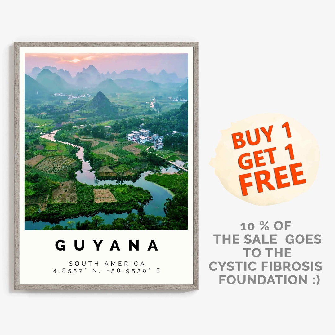 Guyana Poster Colorful Print Guyana Wall Art Guyana Photo - Etsy