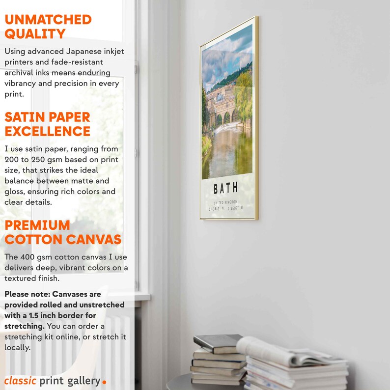 Bath Poster Colorful Print, Bath Wall Art, Bath Photo Decor, Bath Gift ...