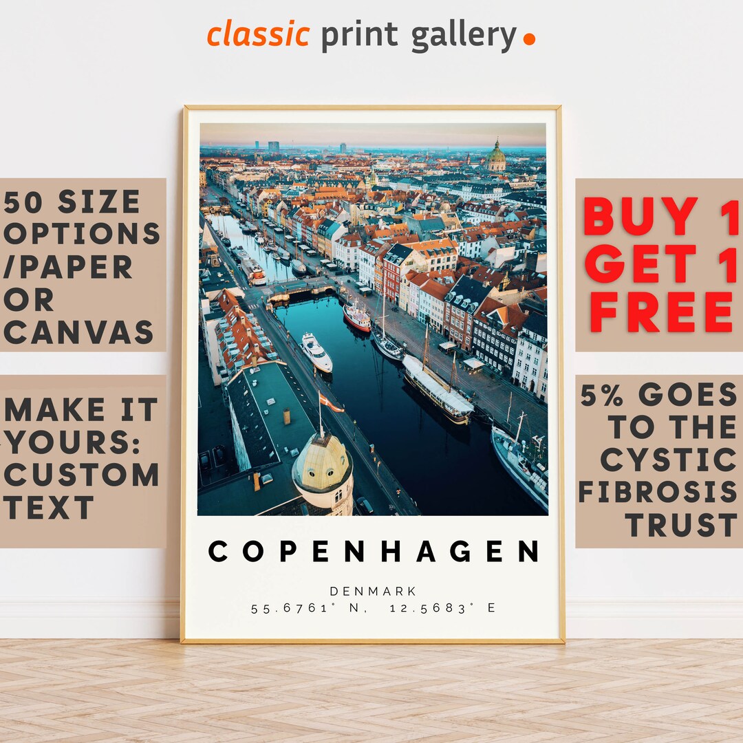Copenhagen Poster Colorful Print, Copenhagen Wall Art, Copenhagen Photo ...