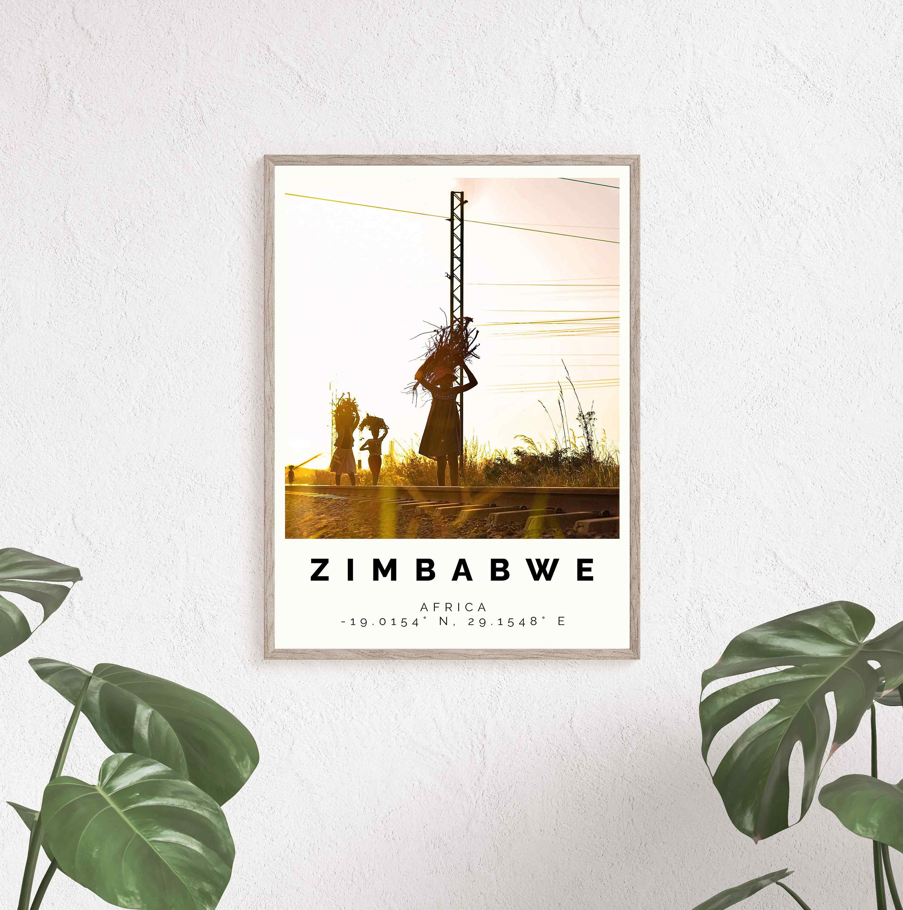 Zimbabwe Poster Colorful Print Zimbabwe Wall Art Zimbabwe - Etsy