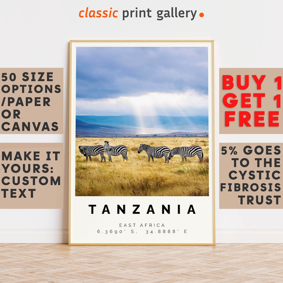 Tanzania Poster Colorful Print, Tanzania Wall Art, Tanzania Photo Decor ...