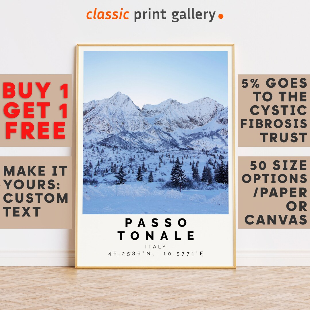 Passo Tonale Print,passo Tonale Wall Art,passo Tonale Colorful Poster ...
