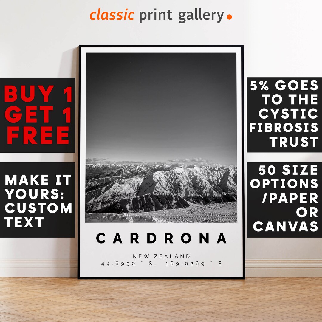 Ski Print,cardrona Print,cardrona Wall Art,cardrona Black and White ...