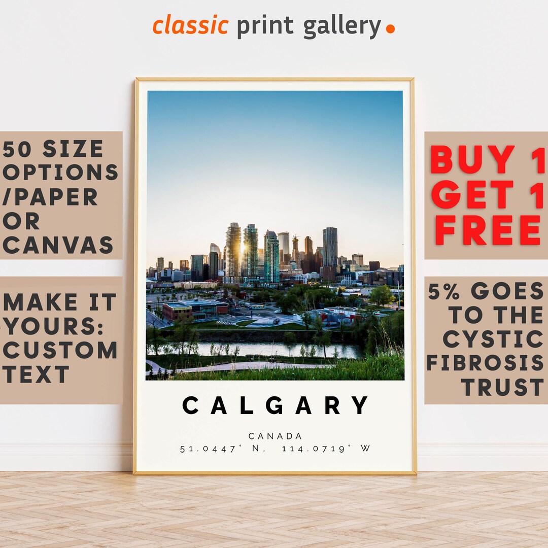 Calgary Poster Colorful Print, Calgary Wall Art, Calgary Photo Decor ...