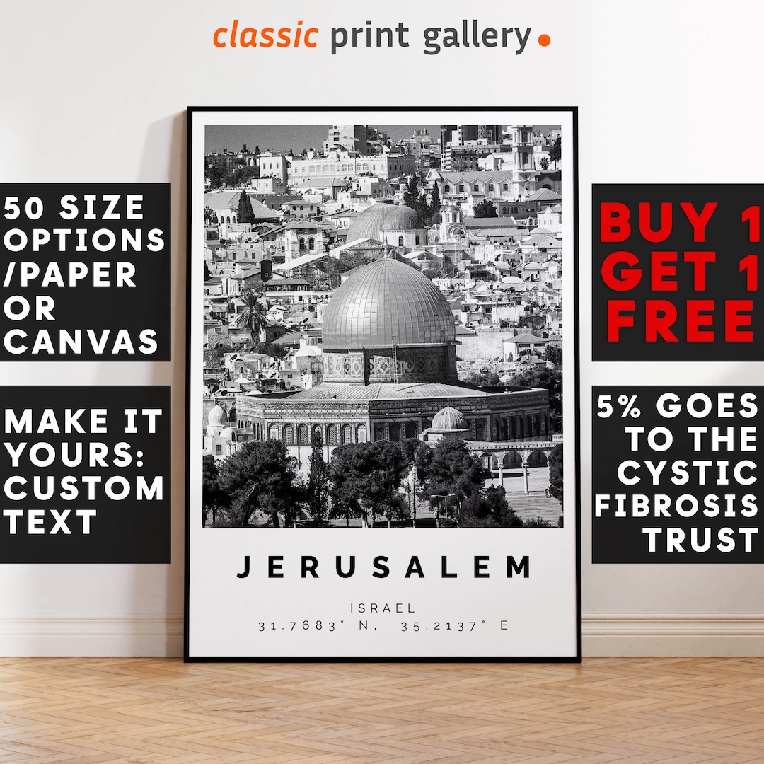 Jerusalem Poster,jerusalem Print,jerusalem Decor, Wall Art,jerusalem ...