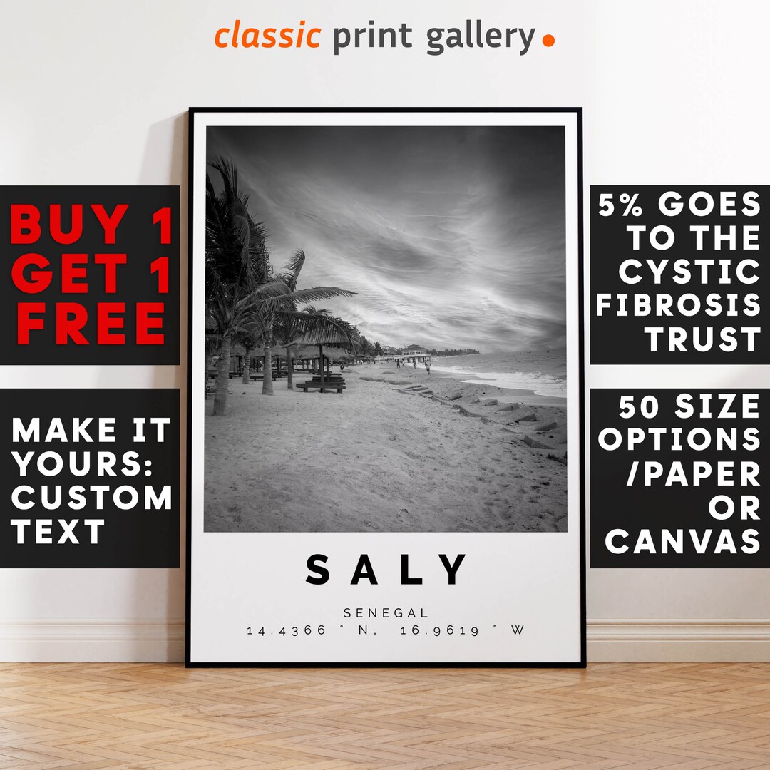 Saly Print,saly Wall Art,saly Black and White Poster,personalized ...