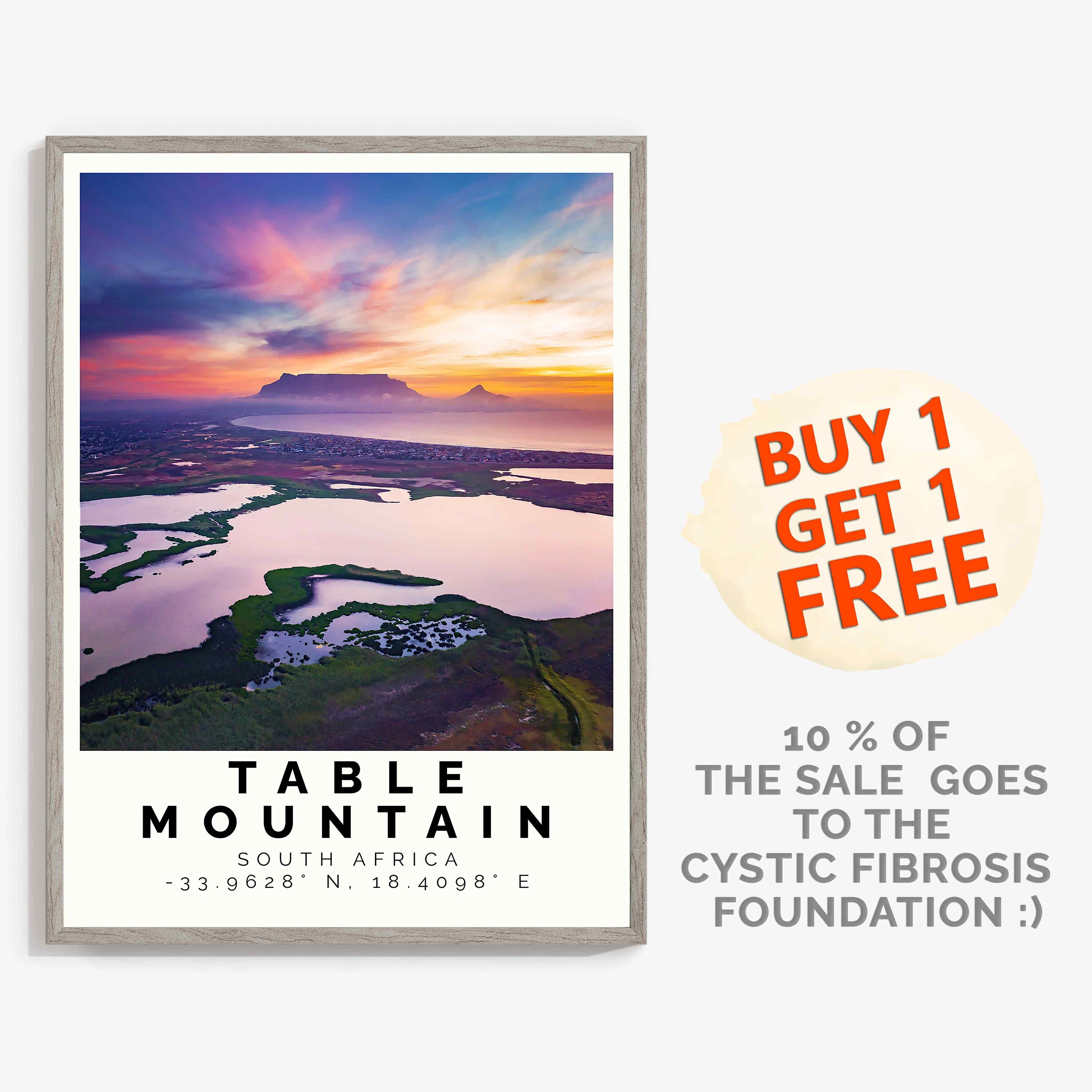 Table Mountain Poster Colorful Print Table Mountain Wall Art - Etsy