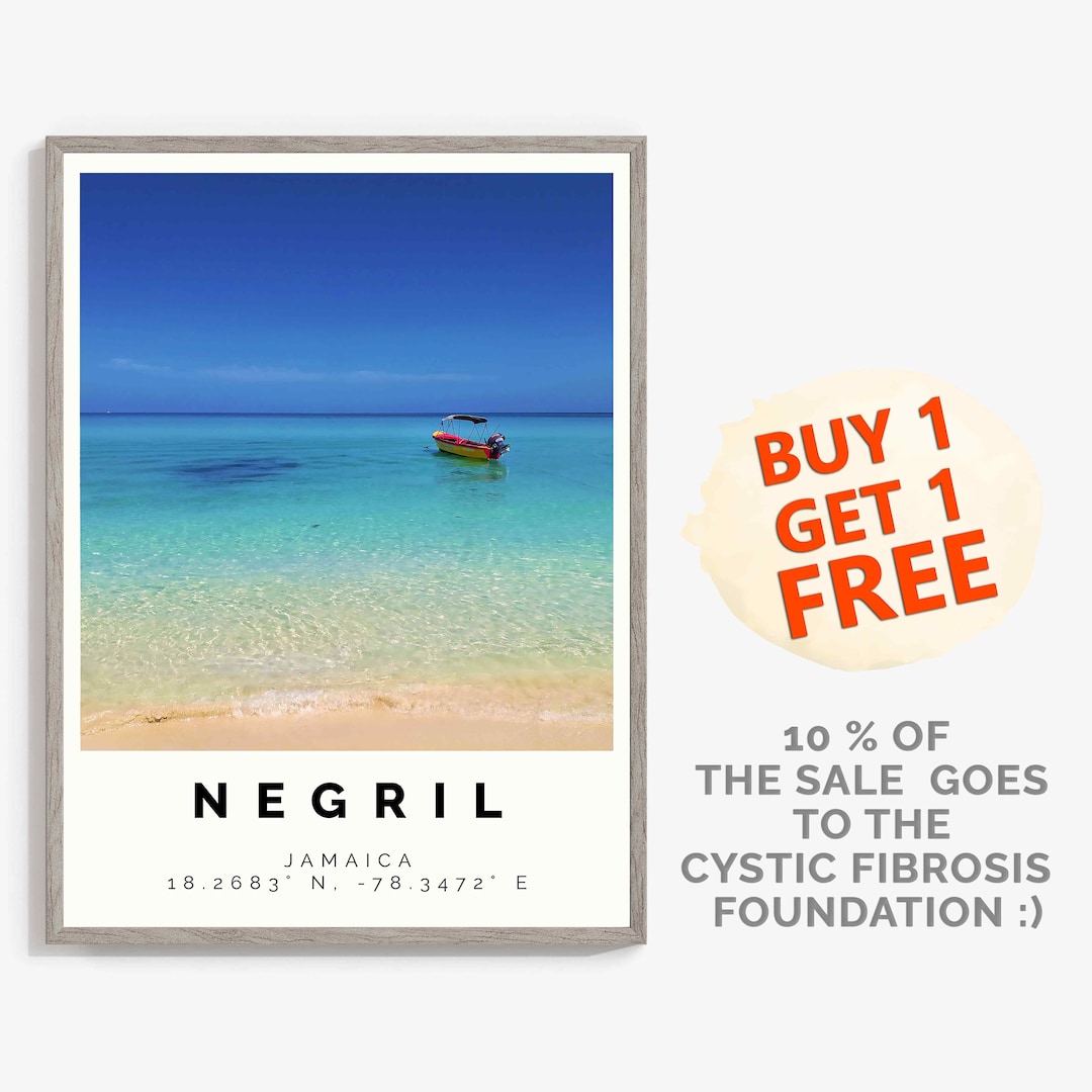Negril Poster Colorful Print Negril Wall Art Negril Photo - Etsy