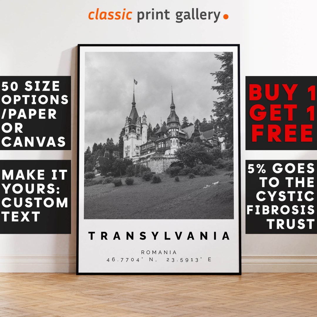 Transylvania Poster,transylvania Print,transylvania Black and White Photographic Art, Wedding ...