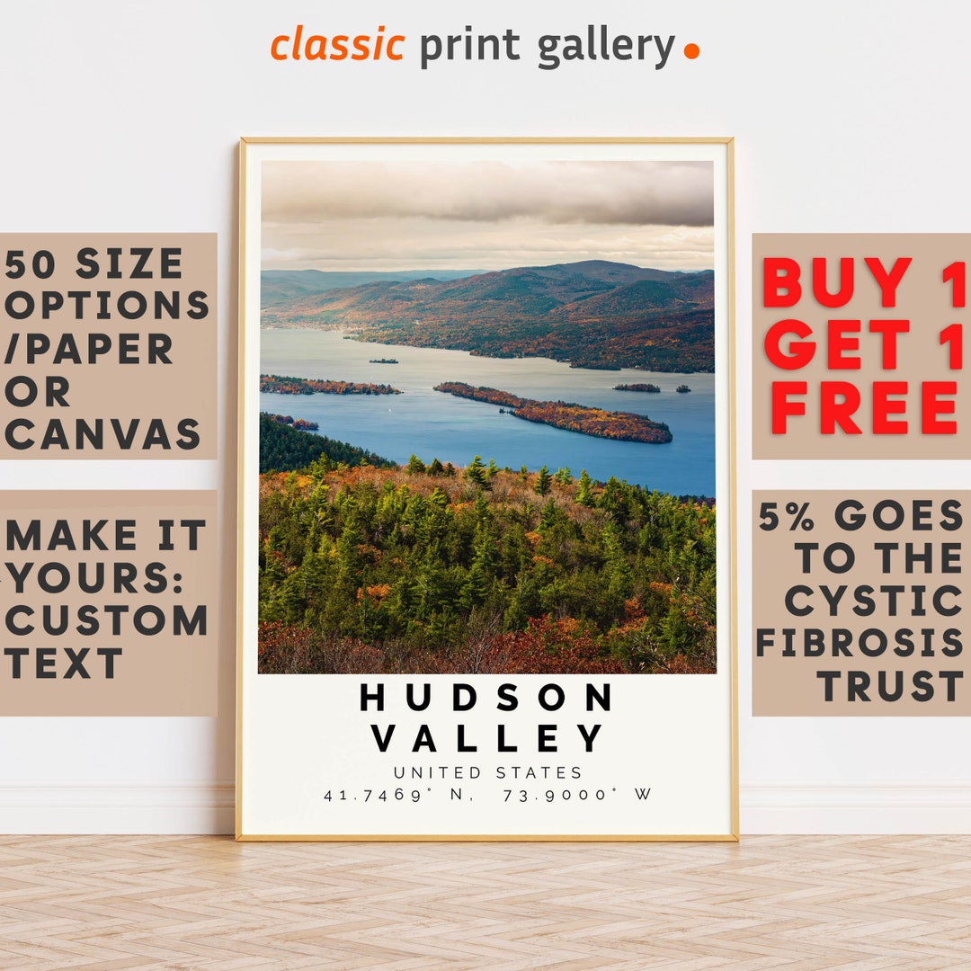 Hudson Valley Poster Colorful Print, Hudson Valley Wall Art, Hudson ...