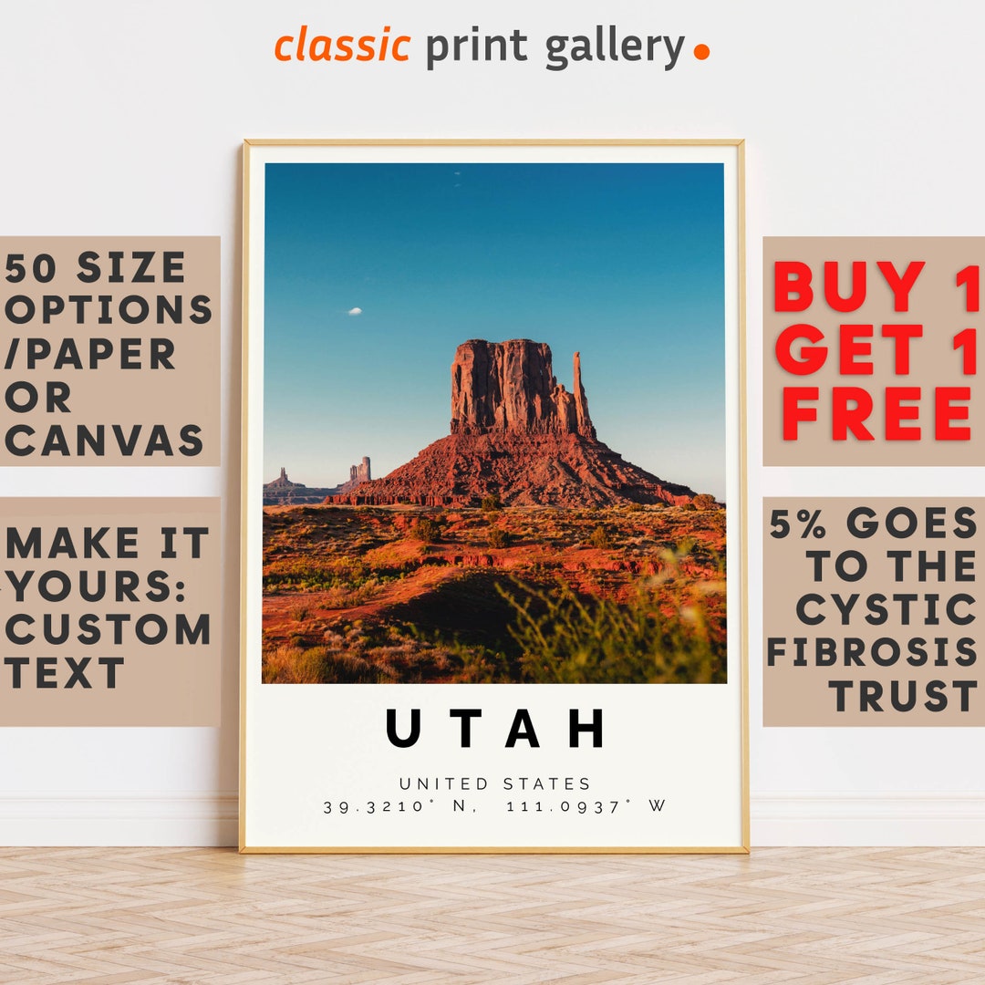Utah Poster Colorful Print, Utah Wall Art, Utah Photo Decor, Utah Gift ...