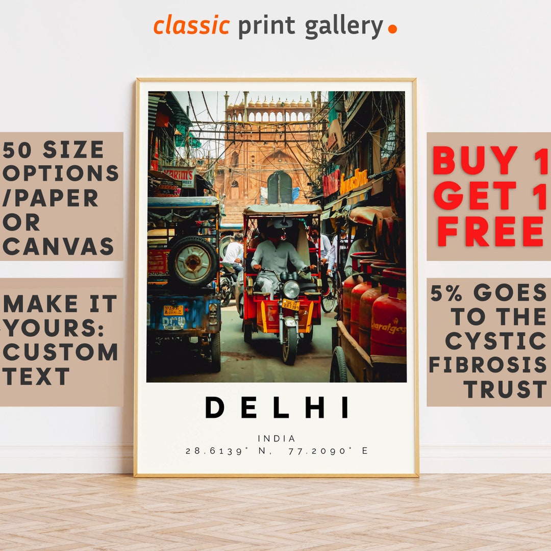Delhi Poster Colorful Print, Delhi Wall Art, Delhi Photo Decor, Delhi ...