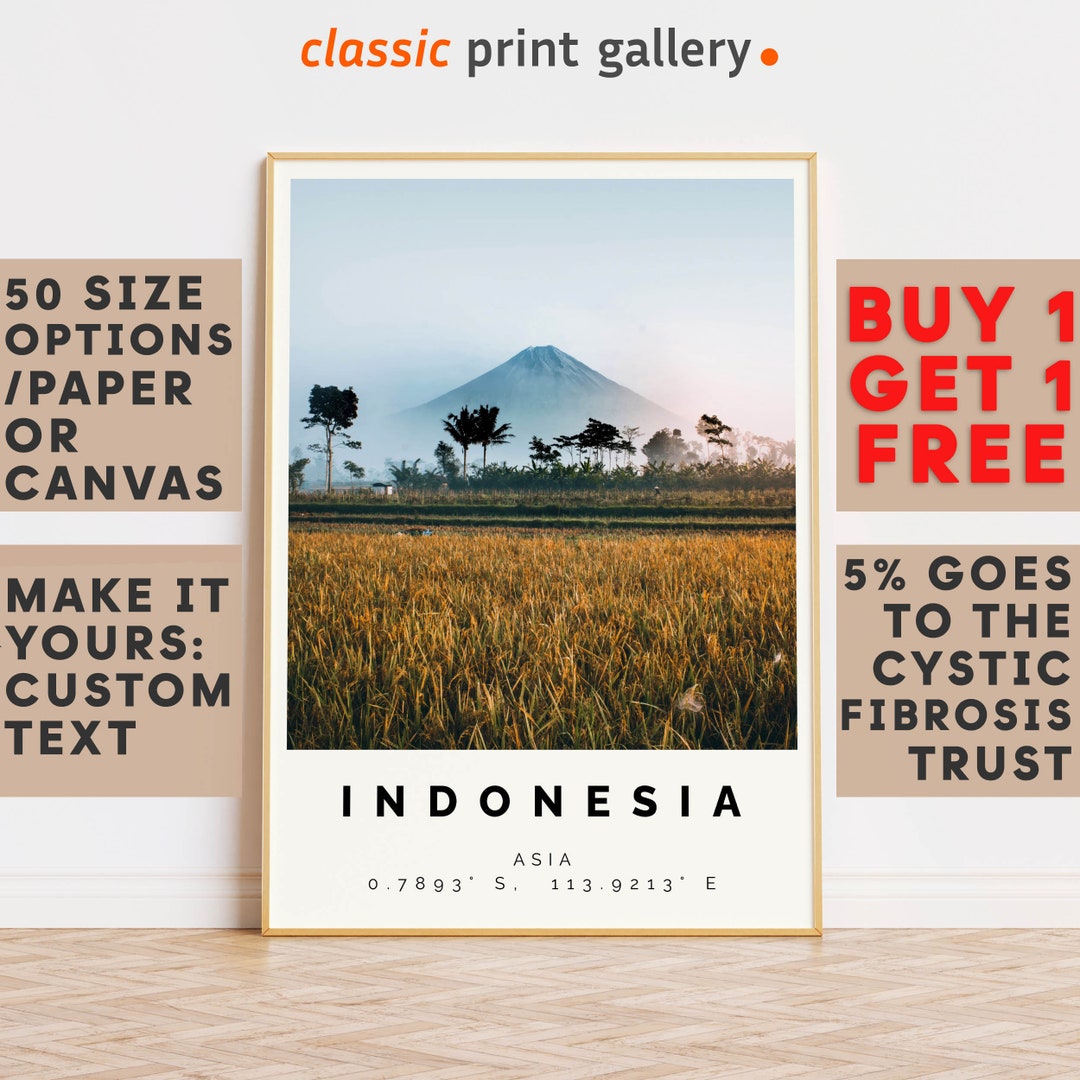 Indonesia Poster Colorful Print, Indonesia Wall Art, Indonesia Photo ...