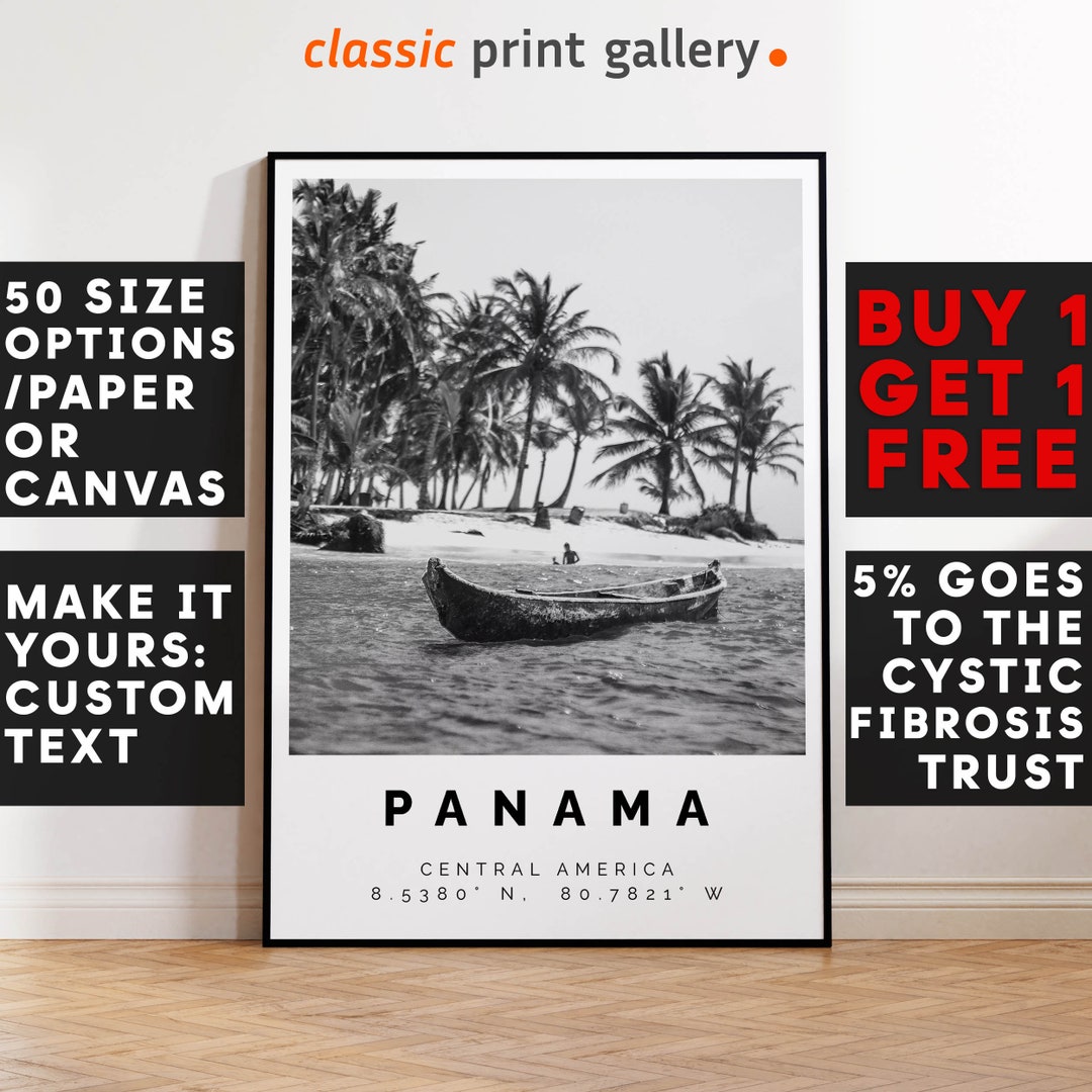 Panama Poster Black and White Print, Panama Wall Art, Panama Travel ...