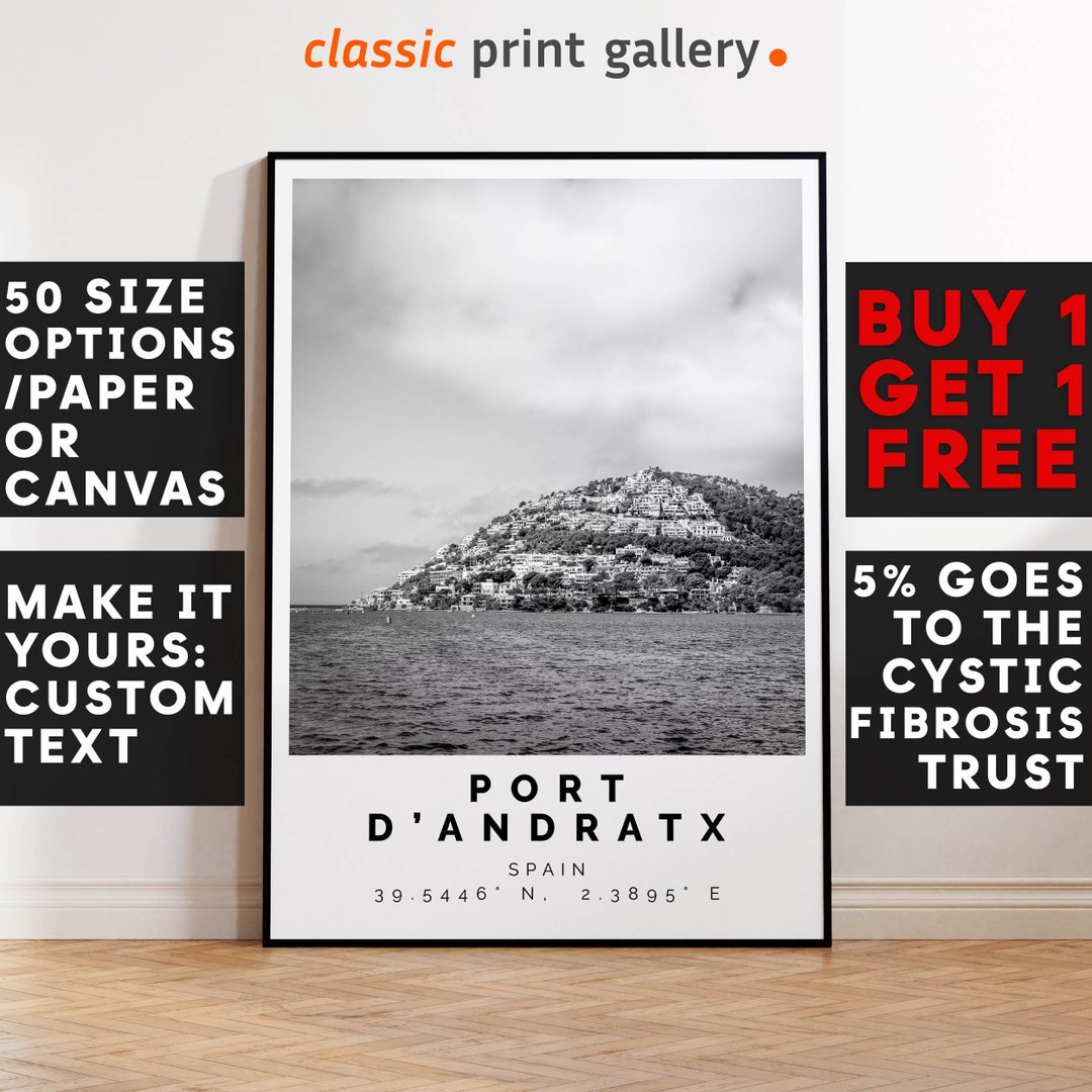 Port D'andratx Poster Black and White Print, Port D'andratx Wall Art ...