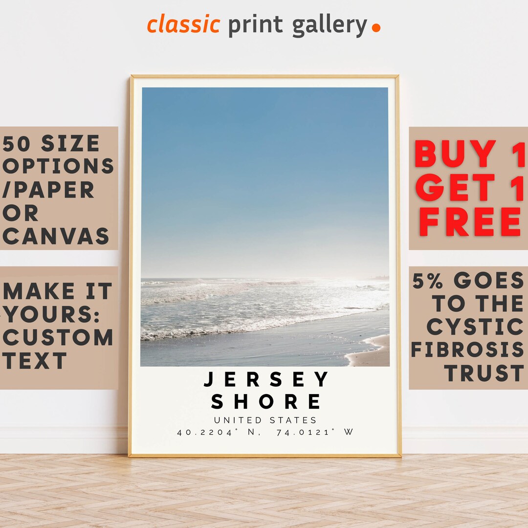Jersey Shore Poster Colorful Print, Jersey Shore Wall Art, Jersey Shore ...