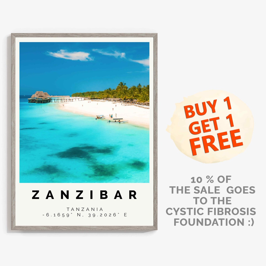 Zanzibar Poster Colorful Print Zanzibar Wall Art Zanzibar - Etsy