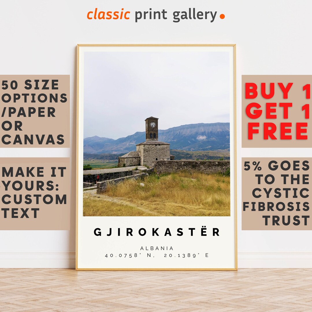Gjirokastër Poster Colorful Print, Gjirokastër Wall Art, Gjirokastër ...