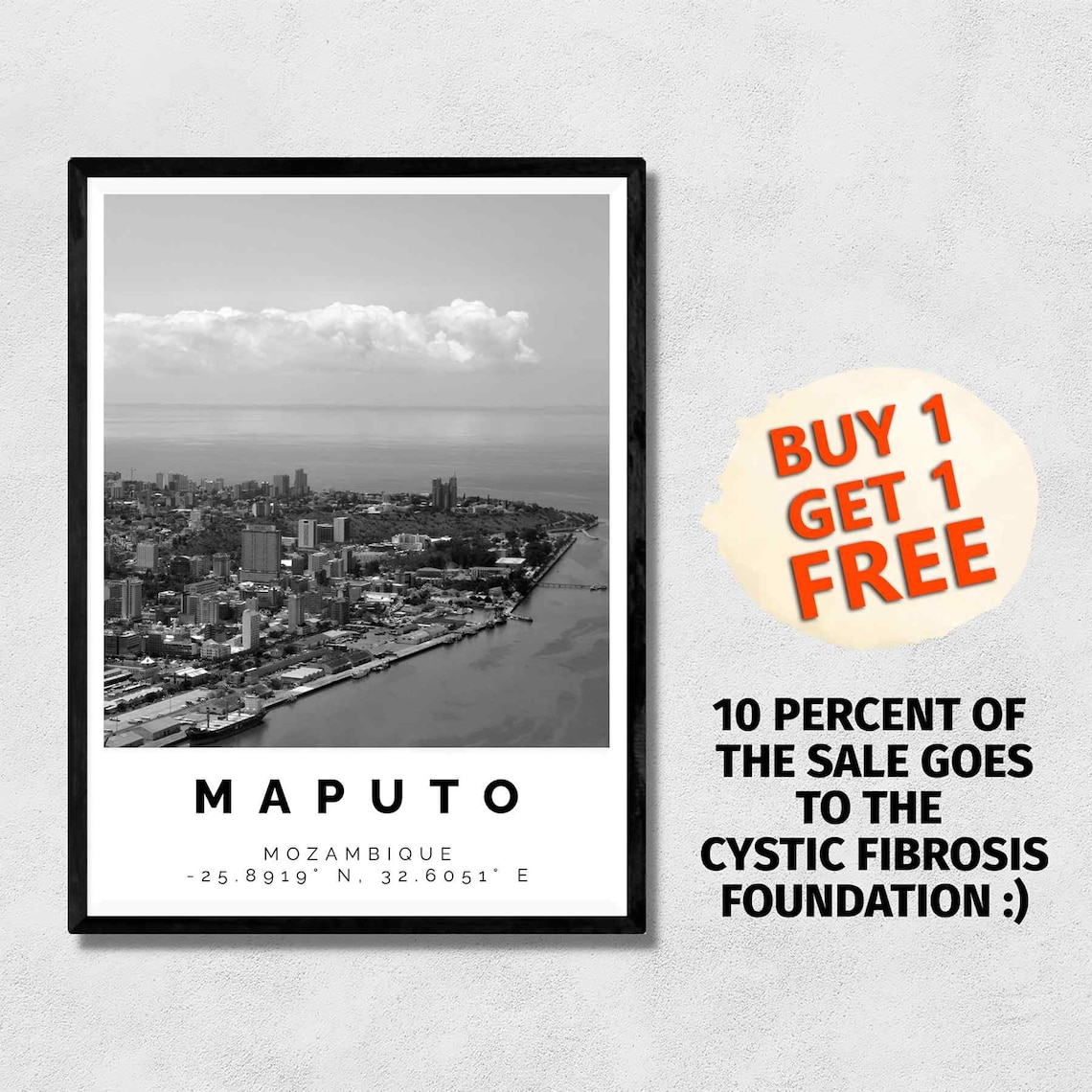 Maputo Poster Black and White Print Maputo Wall Art Maputo - Etsy