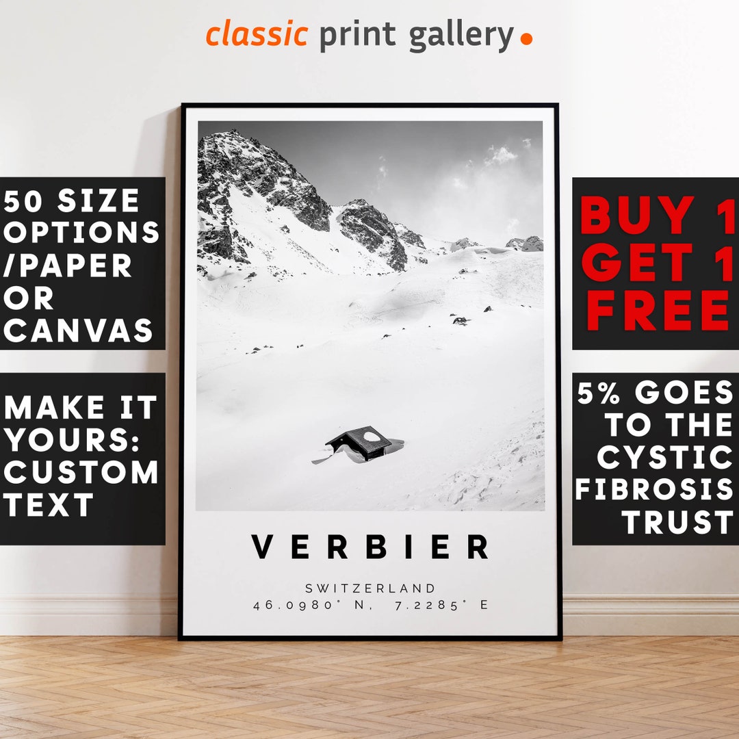 Verbier Poster Print,verbier Wall Art, Housewarming Gift, Housewarming ...