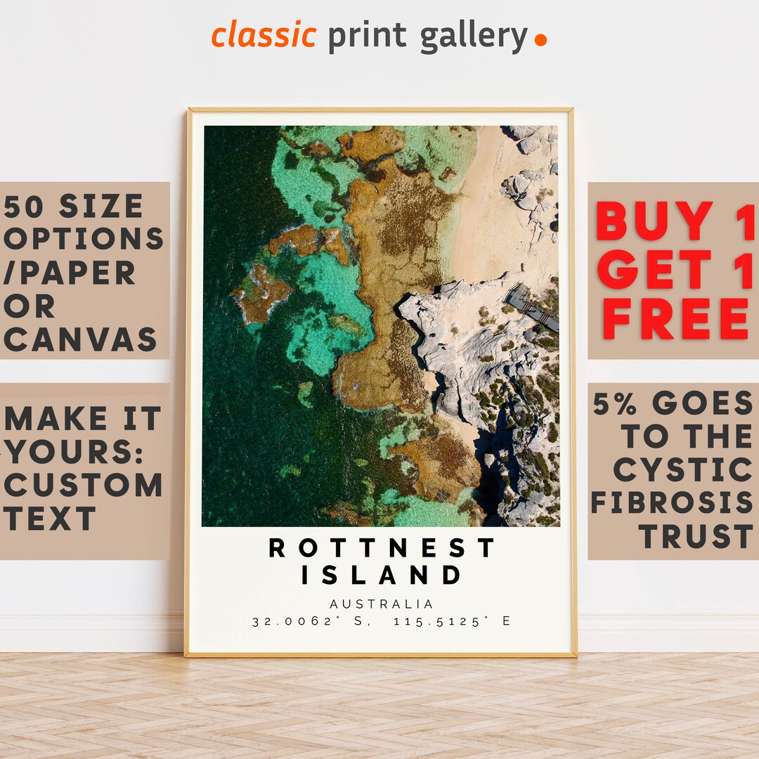 Rottnest Island Poster Colorful Print, Rottnest Island Wall Art ...