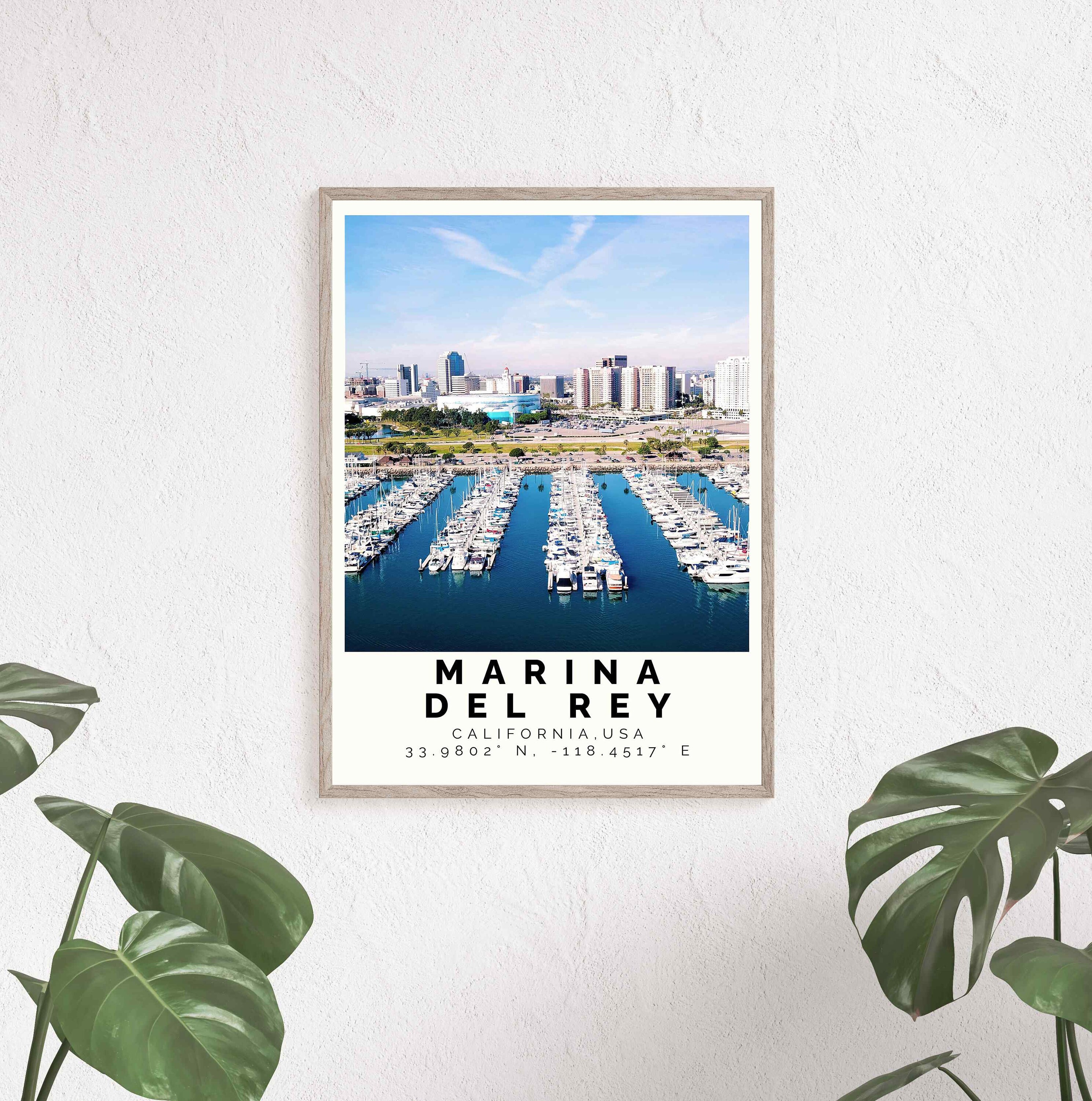 Marina Del Rey Poster Colorful Print Marina Del Rey Wall Art - Etsy