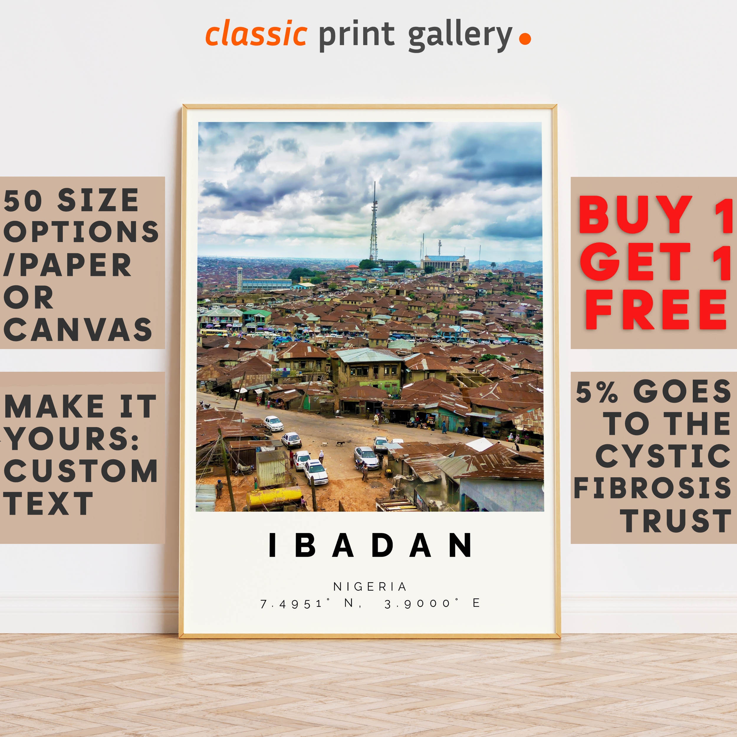 Ibadan Poster Colorful Print, Ibadan Wall Art, Ibadan Photo Decor ...