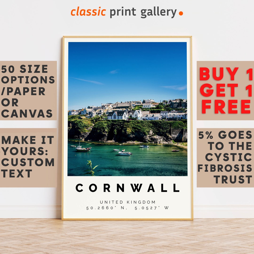 Cornwall Poster Colorful Print, Cornwall Wall Art, Cornwall Photo Decor ...