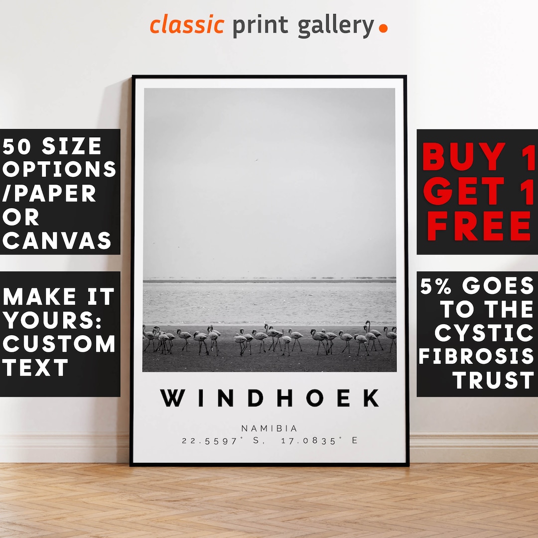 Windhoek Print Black and White Photo, Windhoek Wall Art, Windhoek Travel Poster, Windhoek Photo ...