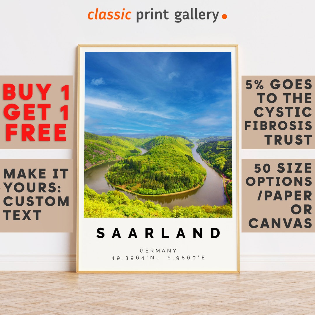 Saarland Print,saarland Wall Art,saarland Colorful Poster,personalized ...