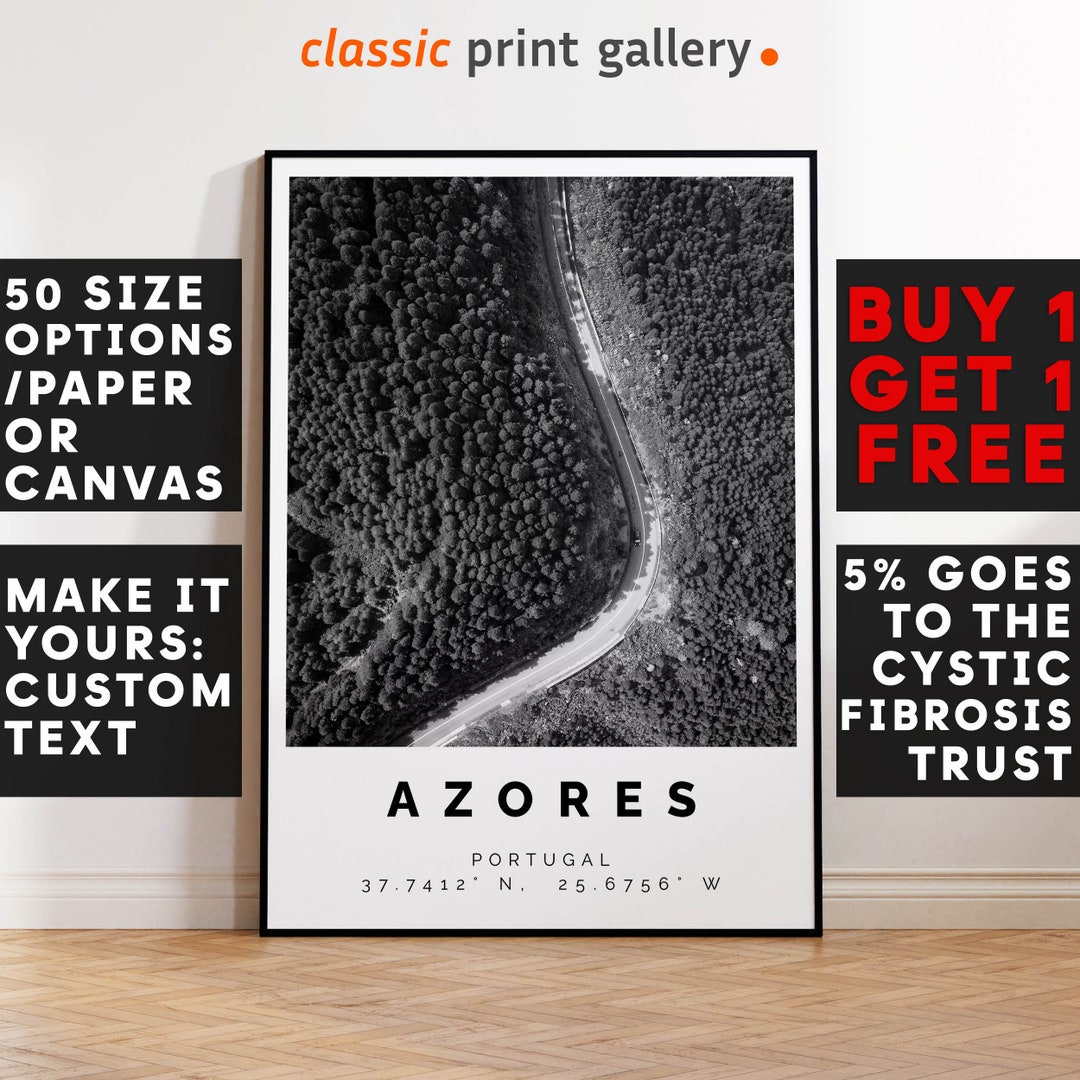 Azores Poster, Azores Print, Azores Photo, Azores Travel, Black and ...
