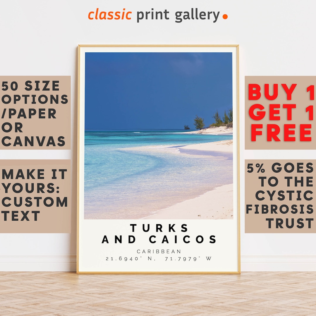 Turks&caicos Poster Colorful Print, Turks Caicos Wall Art, Turks Caicos ...