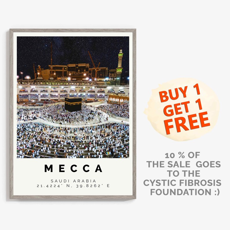 Mecca Poster Colorful Print Mecca Wall Art Mecca Photo - Etsy