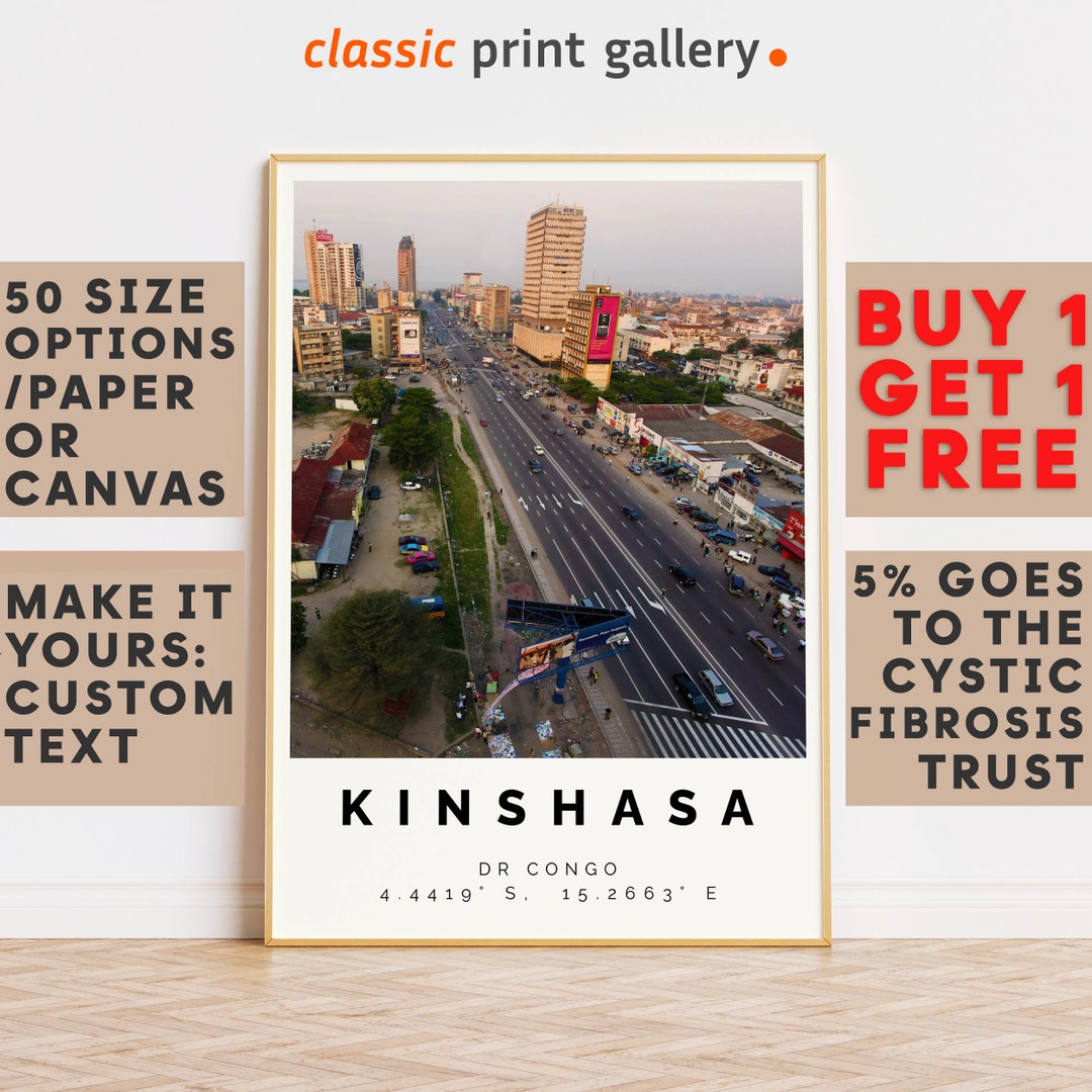 Kinshasa Poster Colorful Print, Kinshasa Wall Art, Kinshasa Photo Decor ...