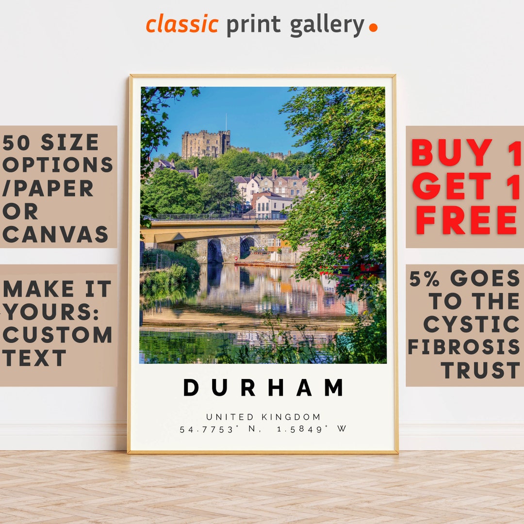 Durham Poster Colorful Print, Durham Wall Art, Durham Photo Decor ...