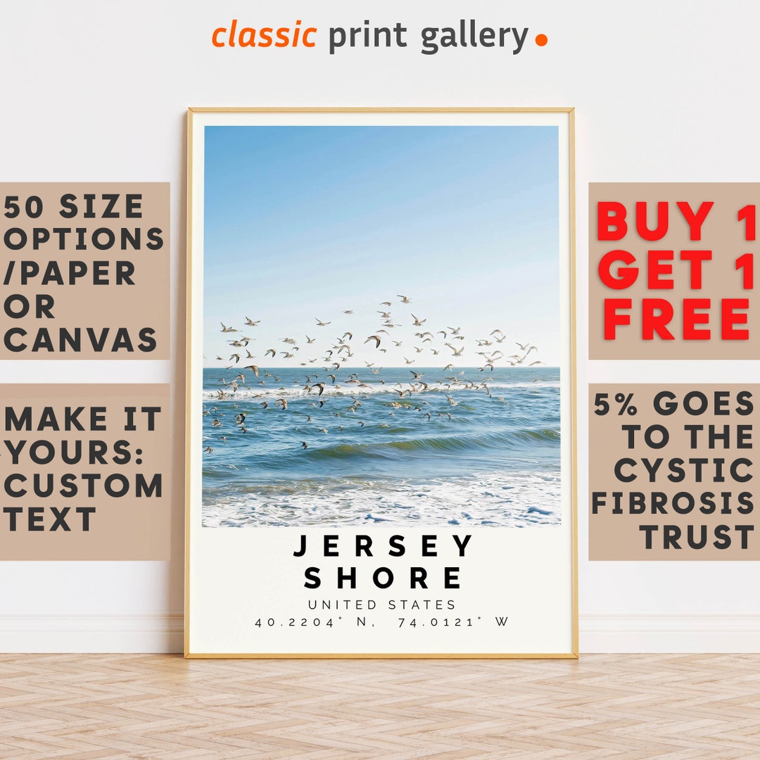 Jersey Shore Poster Colorful Print, Jersey Shore Wall Art, Jersey Shore ...