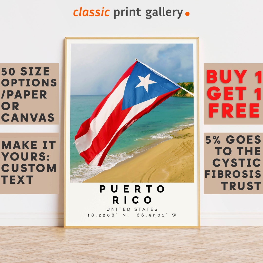 Puerto Rico Poster Colorful Print, Puerto Rico Wall Art, Puerto Rico ...
