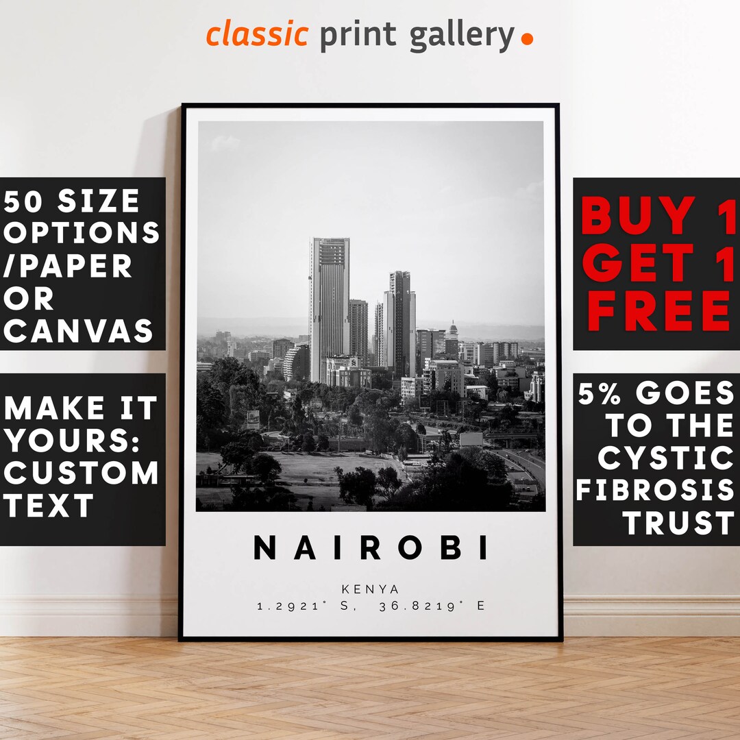 Nairobi Print Black and White Photo, Nairobi Wall Art, Nairobi Travel ...
