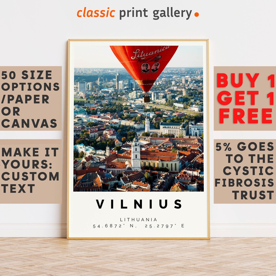 Vilnius Poster Colorful Print, Vilnius Wall Art, Vilnius Photo Decor ...