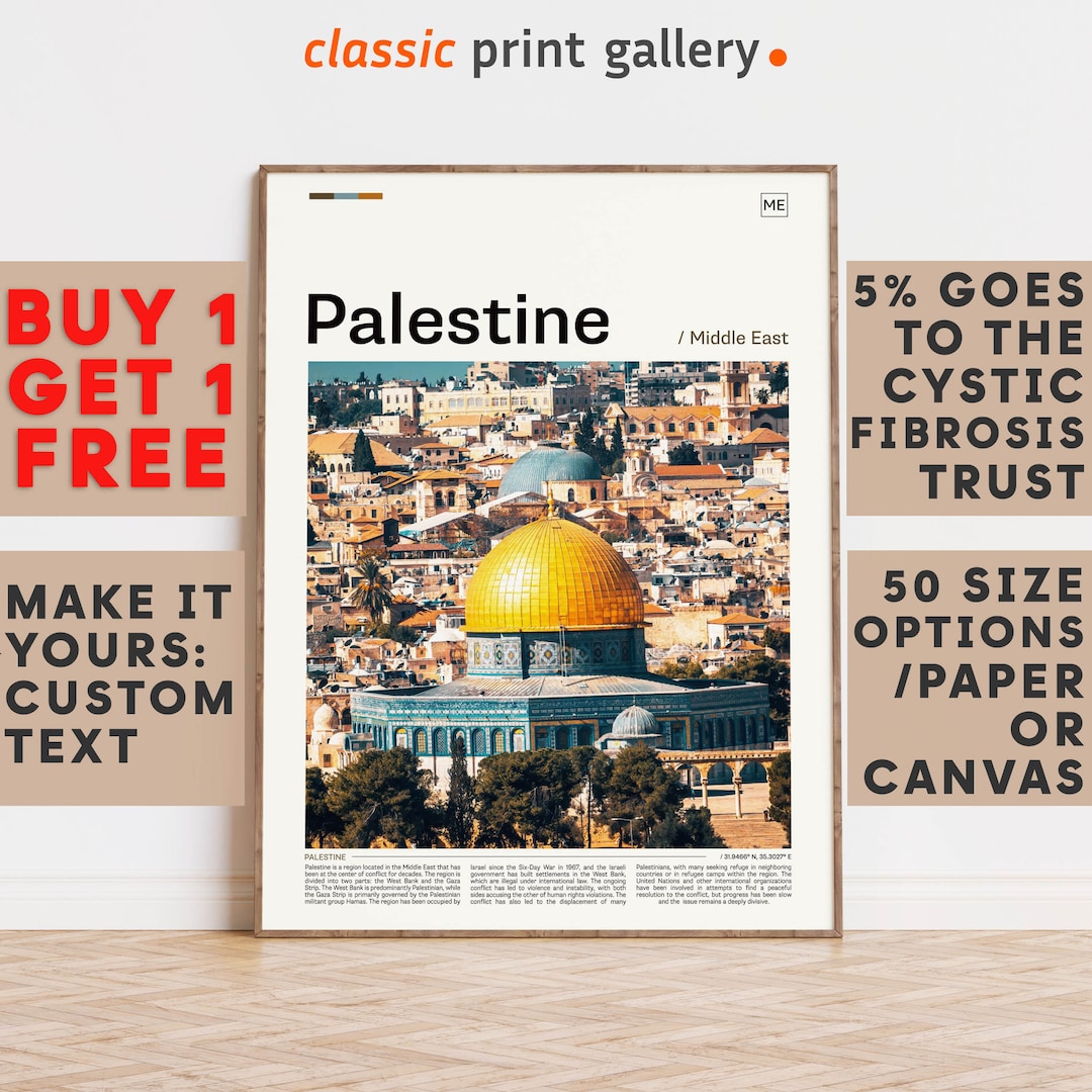 Palestine Print, Palestine Wall Art, Palestine Color Poster With Text ...