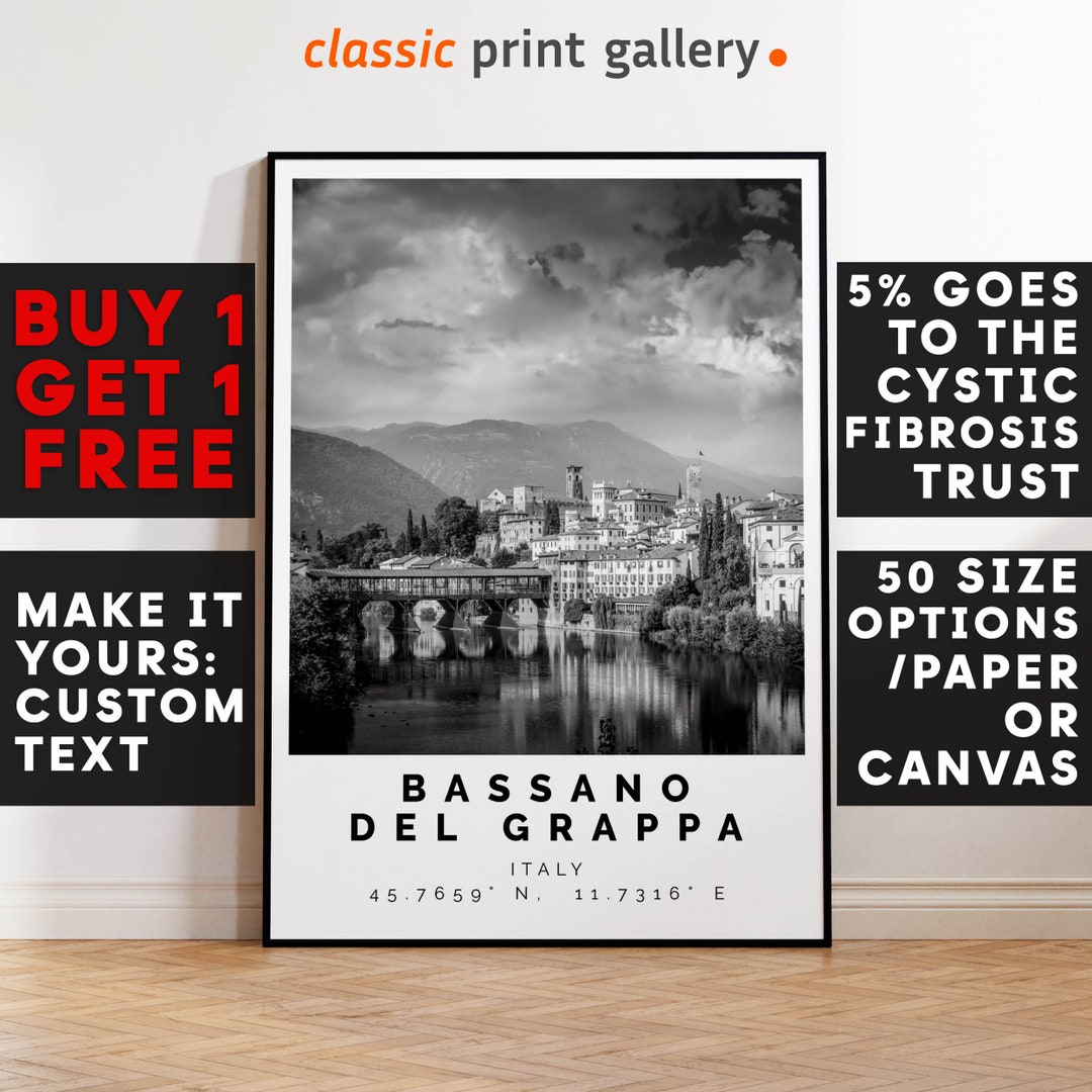 Bassano Del Grappa Print Wall Art Black and White Poster,personalized ...