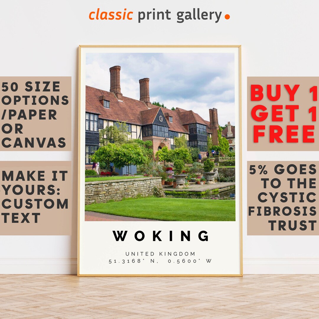 Woking Poster Colorful Print, Woking Wall Art, Woking Photo Decor ...