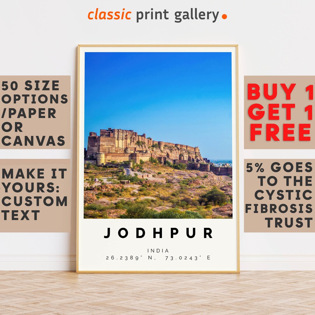 Jodhpur Poster Colorful Print, Jodhpur Wall Art, Jodhpur Photo Decor ...
