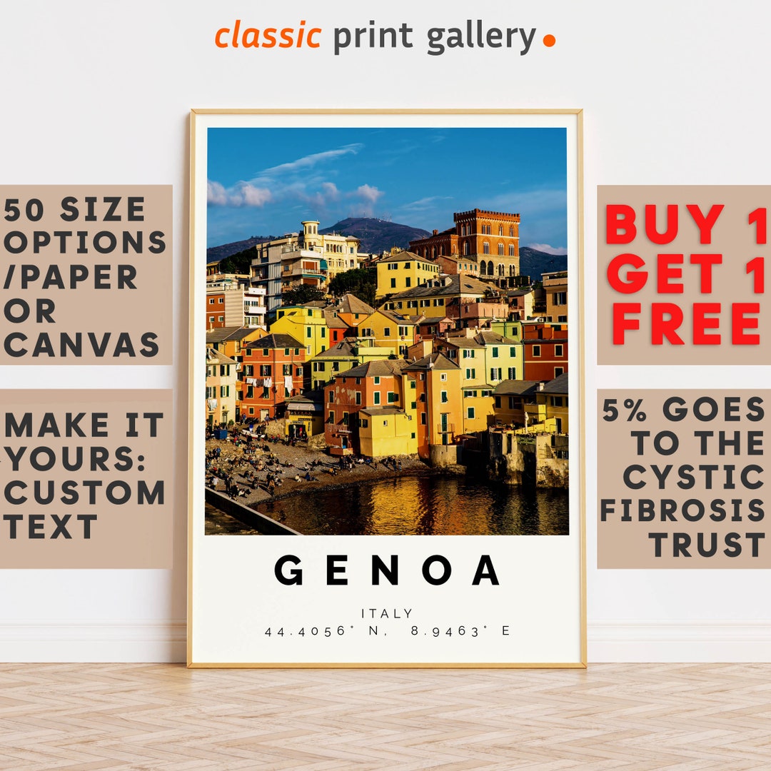 Genoa Poster Colorful Print, Genoa Wall Art, Genoa Photo Decor, Genoa Gift Travel Print,Italy ...