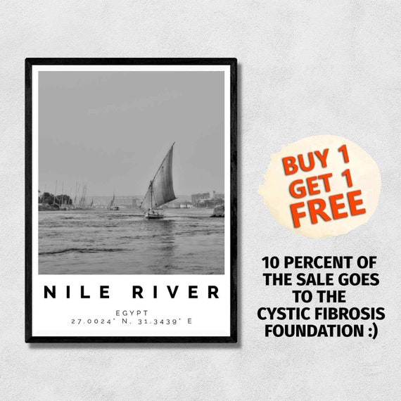 Nile River Poster Black and White Print Nile River Wall Art - Etsy