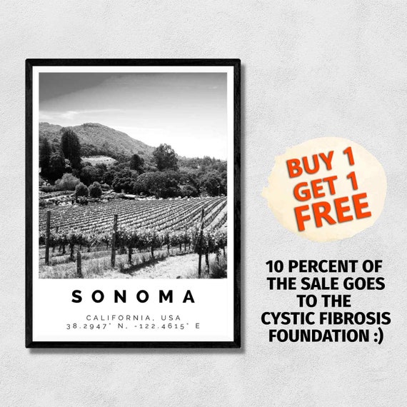 Sonoma Print Black and White Photo Sonoma Wall Art Sonoma - Etsy