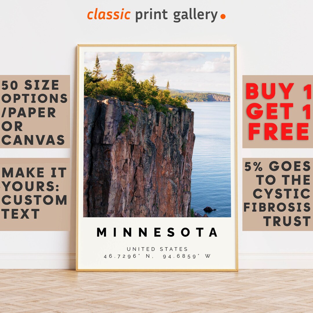 Minnesota Poster Colorful Print, Minnesota Wall Art, Minnesota Photo ...